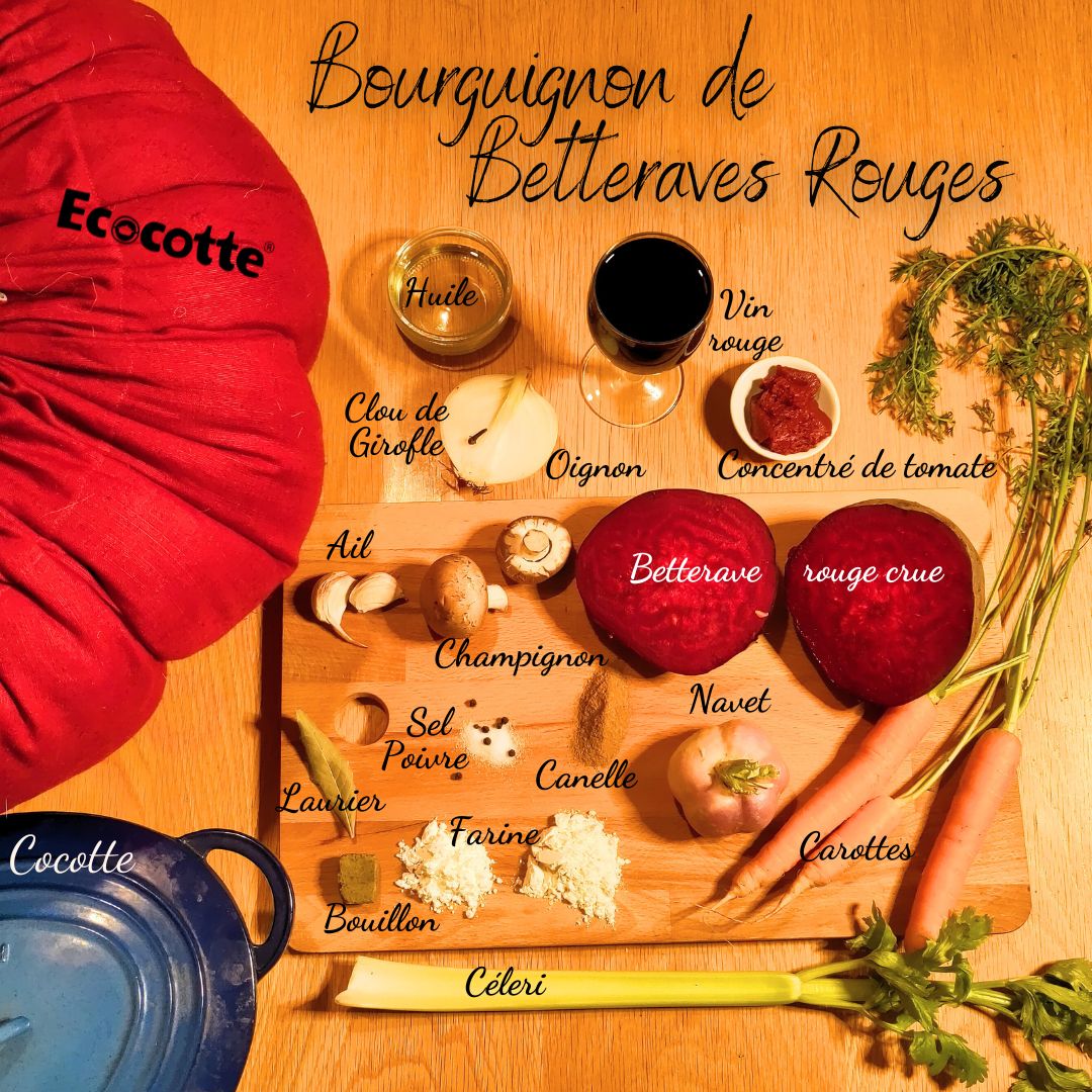 Recette bourguignon de betteraves rouges en marmite norvégienne Ecocotte